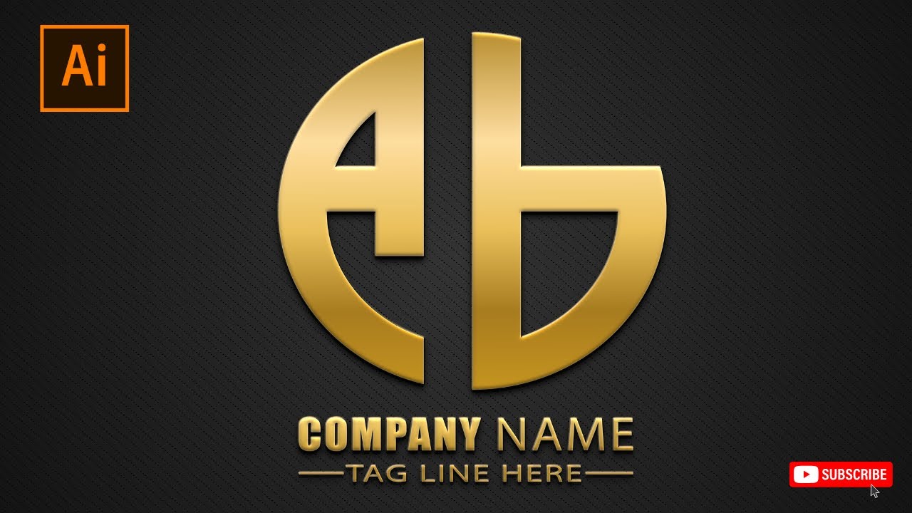 Learn how to design an AB logo in Adobe Illustrator step by step! - YouTube