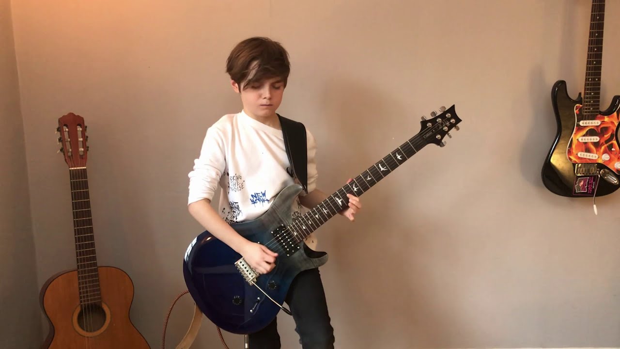 Hanley Webb Age 9 - Tender Surrender - Steve Vai - YouTube