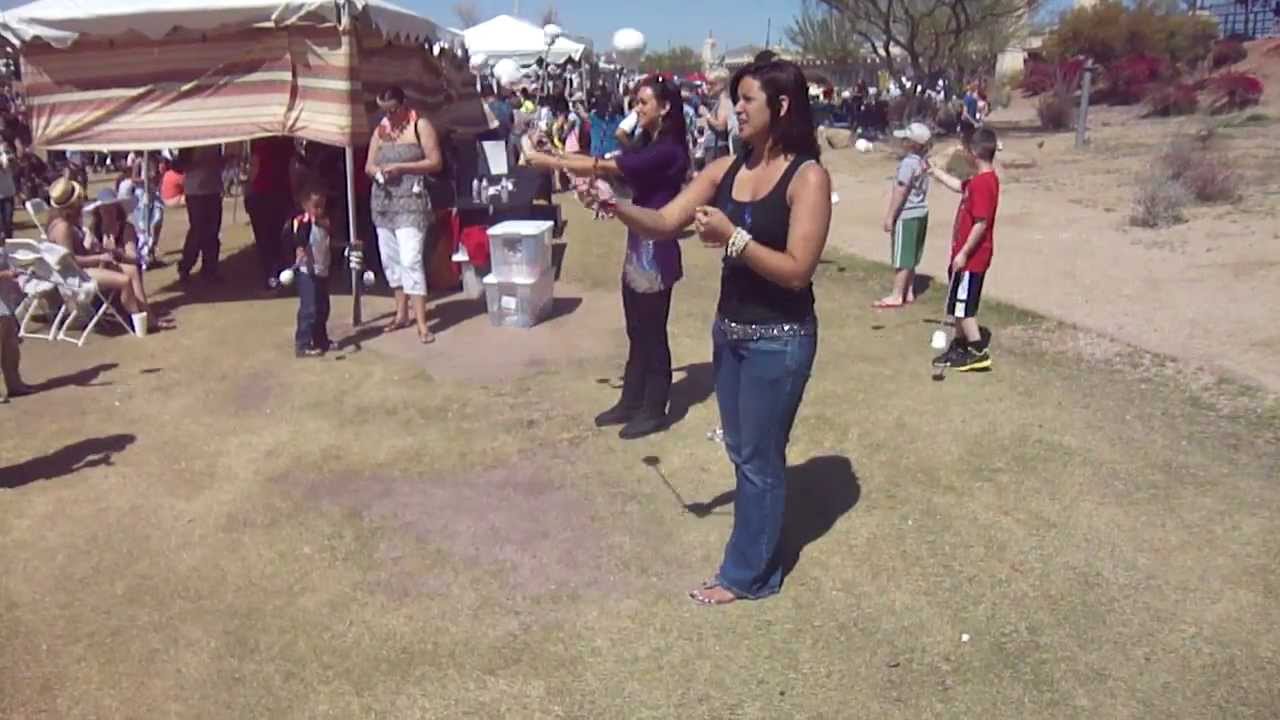 Girls Teaching How to Swing Hawaiian Poi Balls - Aloha Festival, Tempe ...