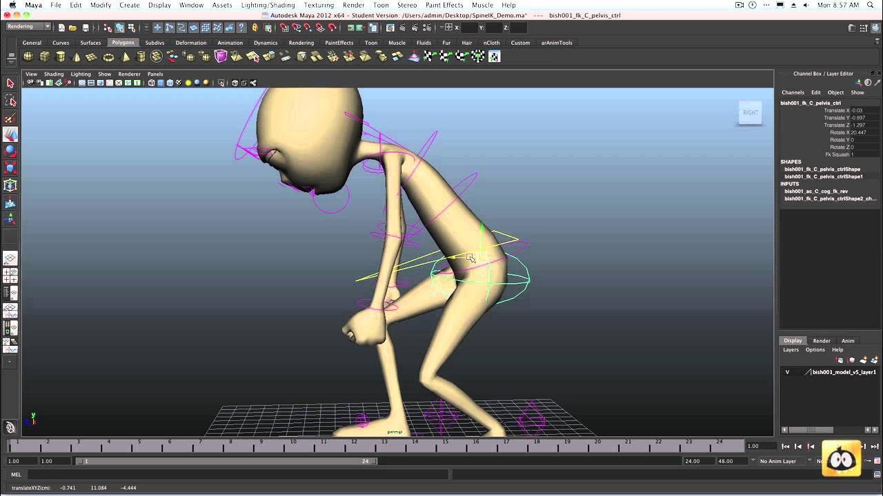 3D Character Animation Tutorial: IK Spine and FK Spine - YouTube