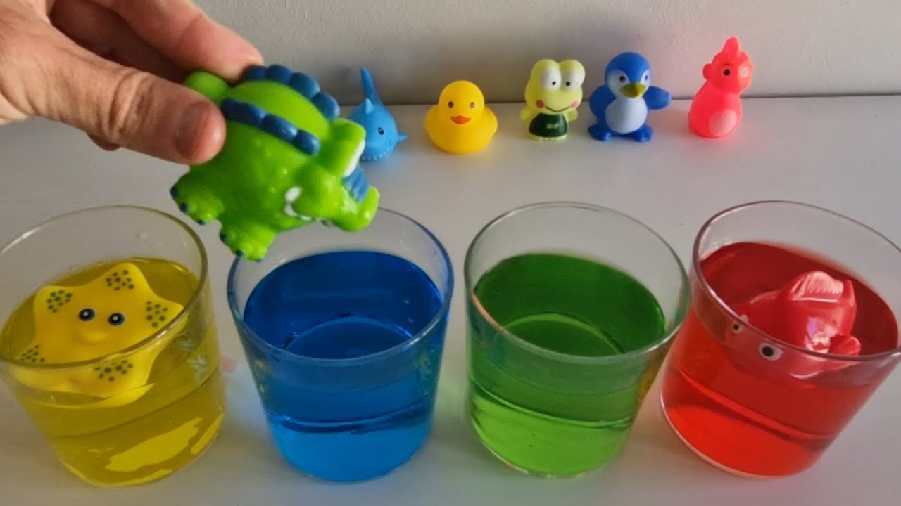 Learn Colors with Sea Animal Toys for kids in water. Aquatic Animals ...