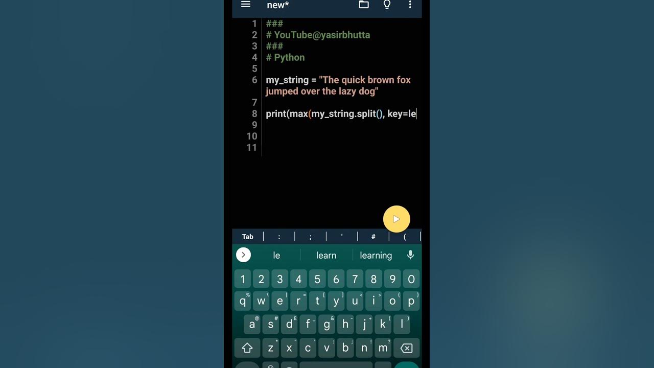 Python Tutorial Find Longest Word In String With One Line Of Code python-tutorial-find-longest-word-in-string-with-one-line-of-code