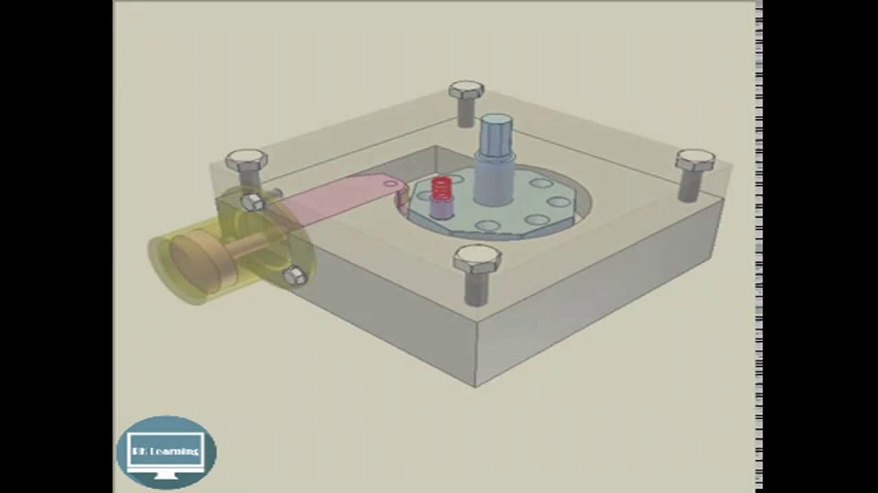 Mechanism for 45 deg rotation 1 new - YouTube