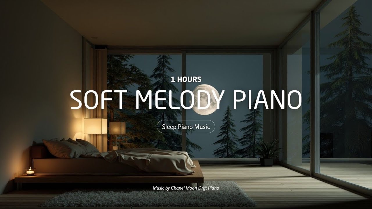 Soft Melody Piano for Deep Sleep & Stress Relief ~ Background Calming ...