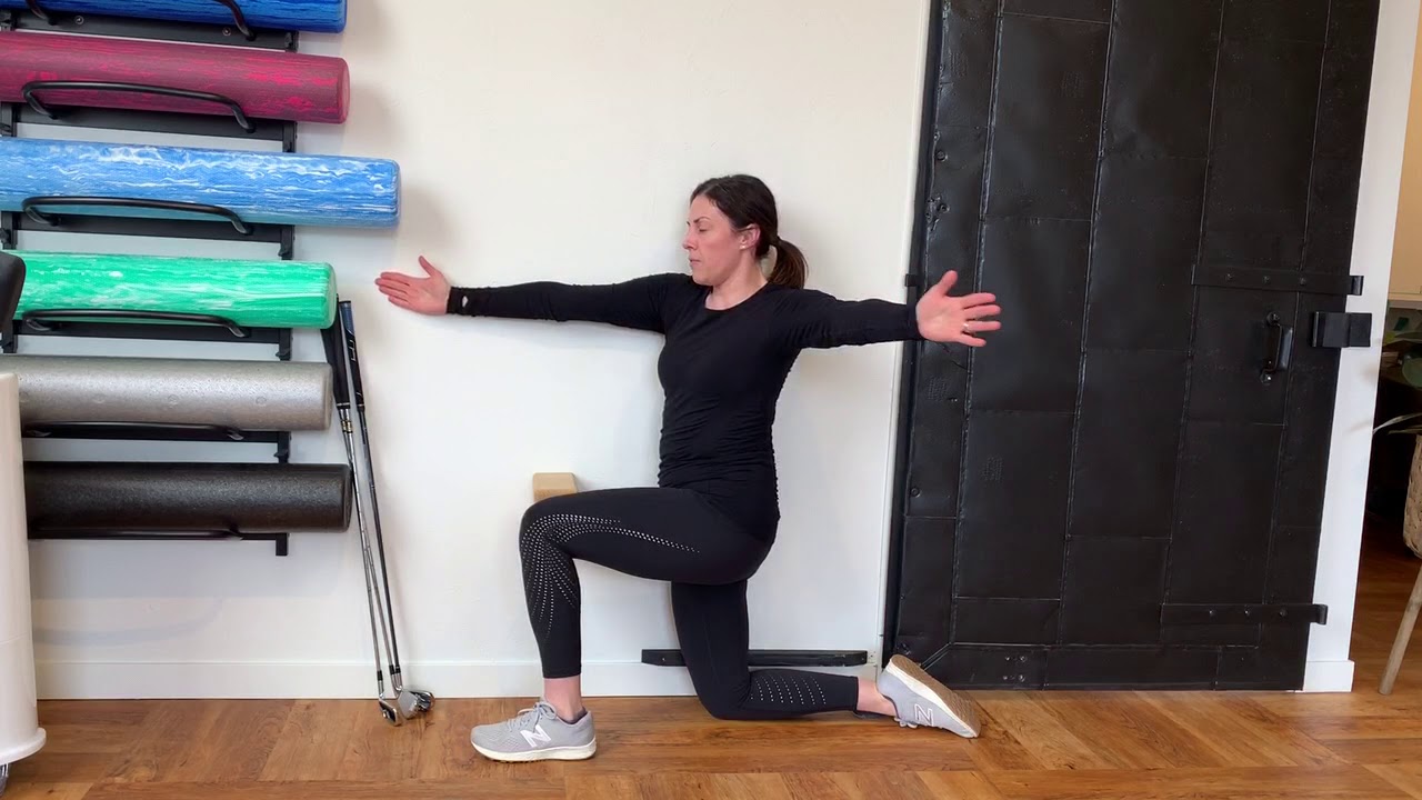 Half kneeling thoracic rotation - YouTube