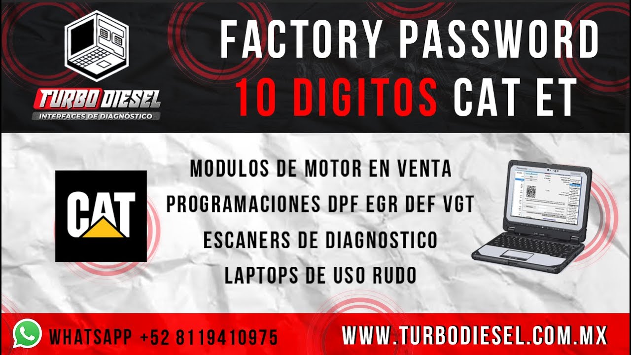 CATERPILLAR FACTORY PASSWORD 10 DIGITOS - YouTube