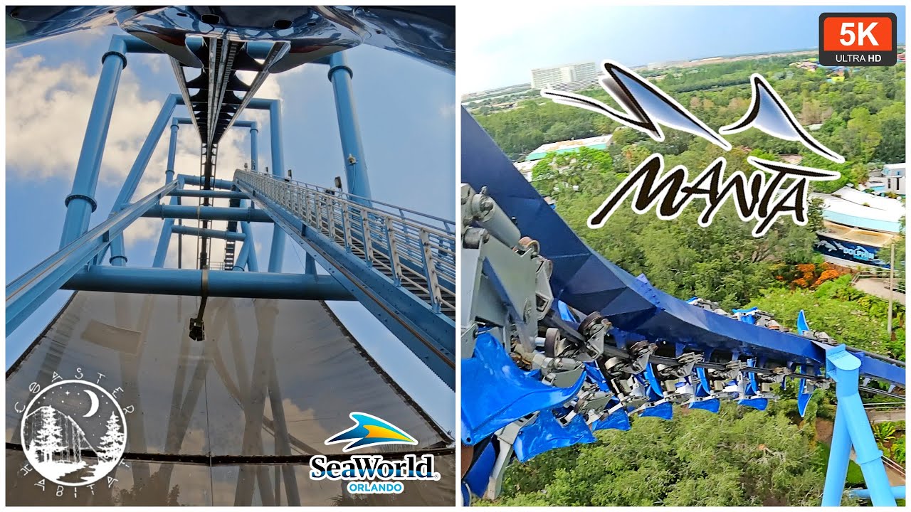 Manta Front Row & Back Row On Ride POV 5K 60FPS | Iconic Flying B&M ...