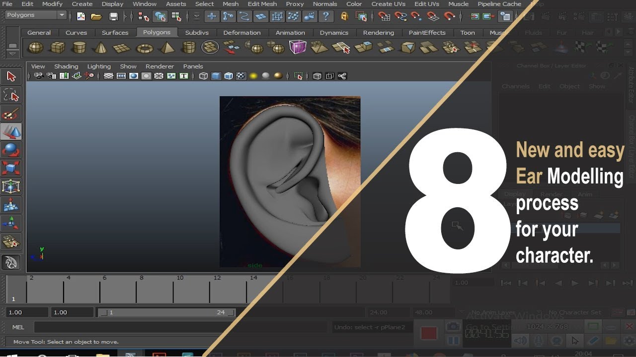 [Maya Character Modelling Tutorial]: How to model an ear of character ...