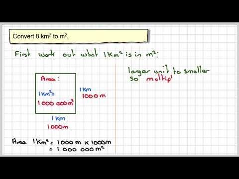 Converting units of area km squared to m squared - YouTube