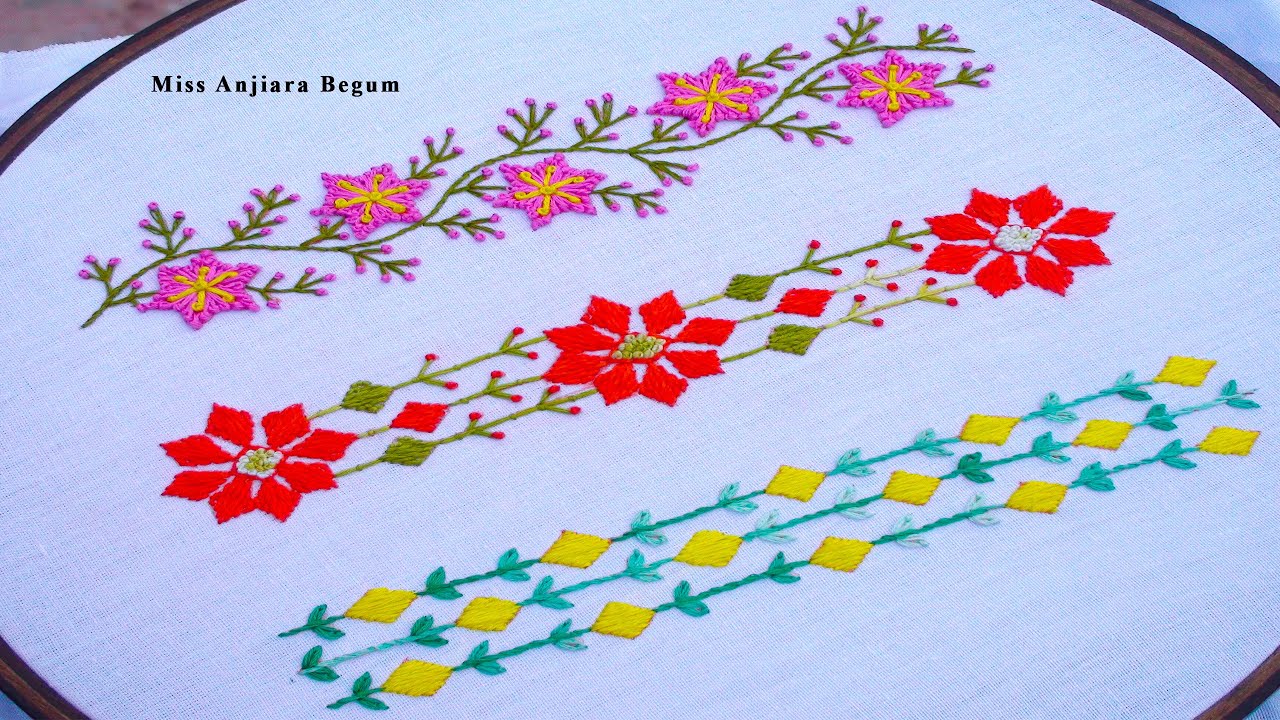 Some Exclusive Hand Embroidery Designs || Miss Anjiara Begum - YouTube