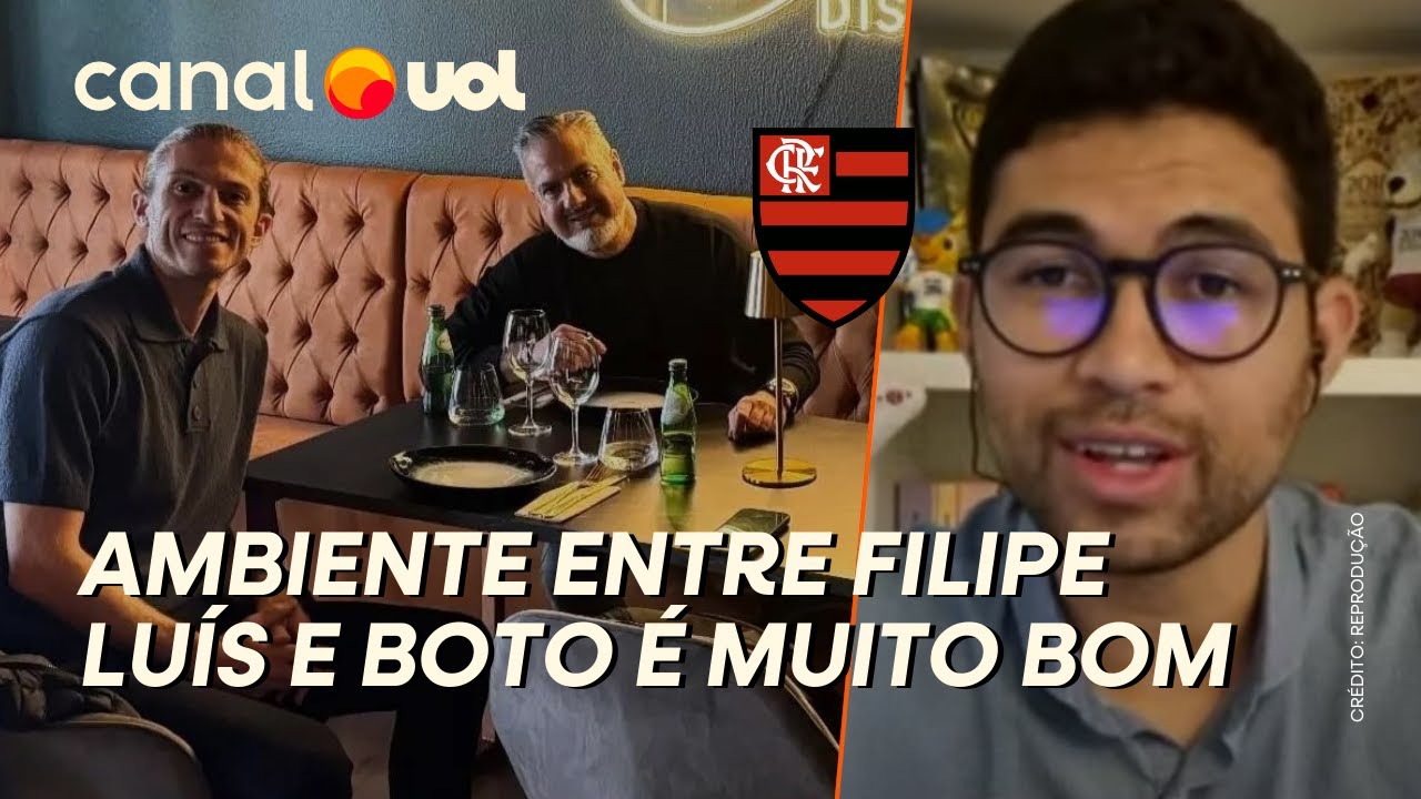 COM FLAMENGO VOANDO, AMBIENTE ENTRE FILIPE LUÍS E JOSÉ BOTO É MUITO BOM, REPORTA IGOR SIQUEIRA ...