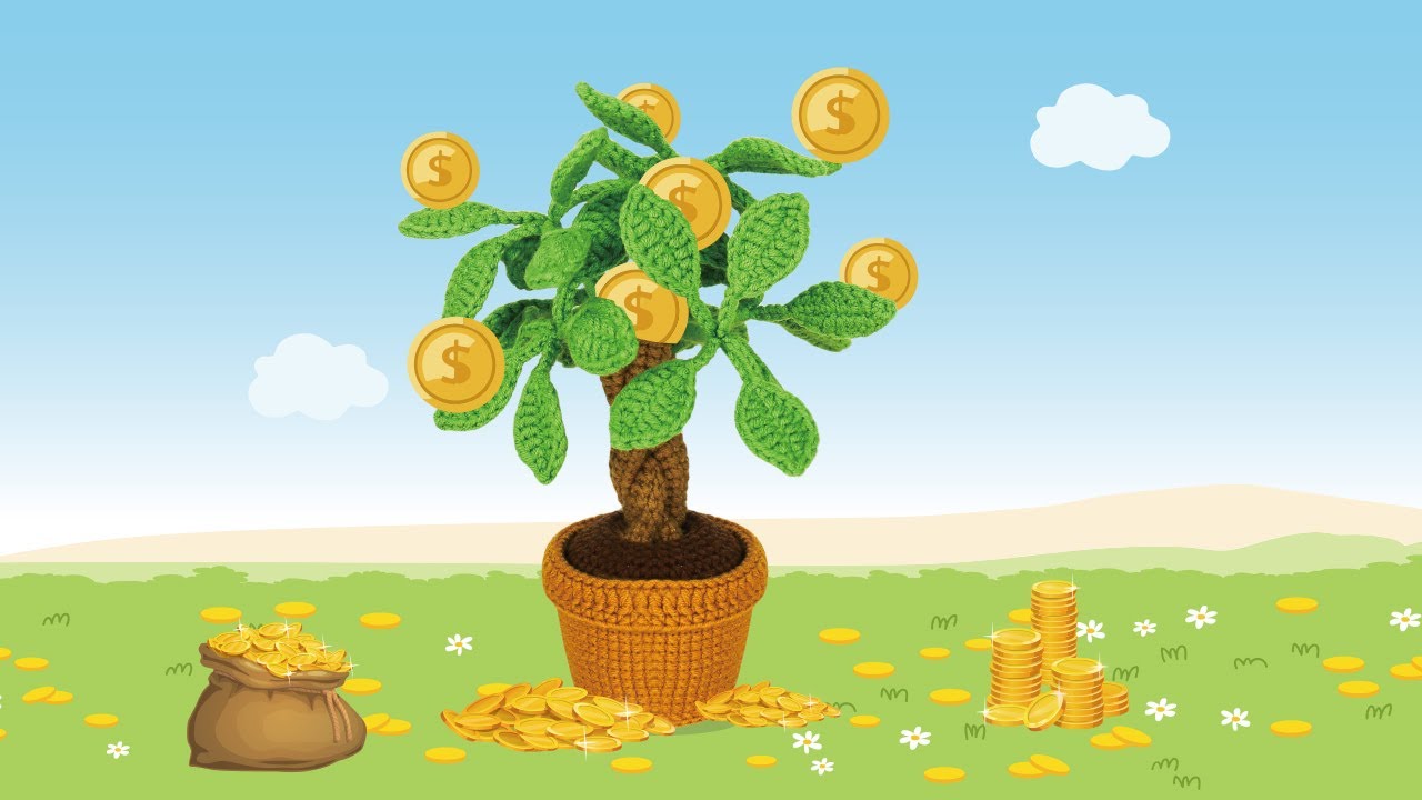 1 Crochet Money Tree-Flower Pot Rnds 1-3 - YouTube