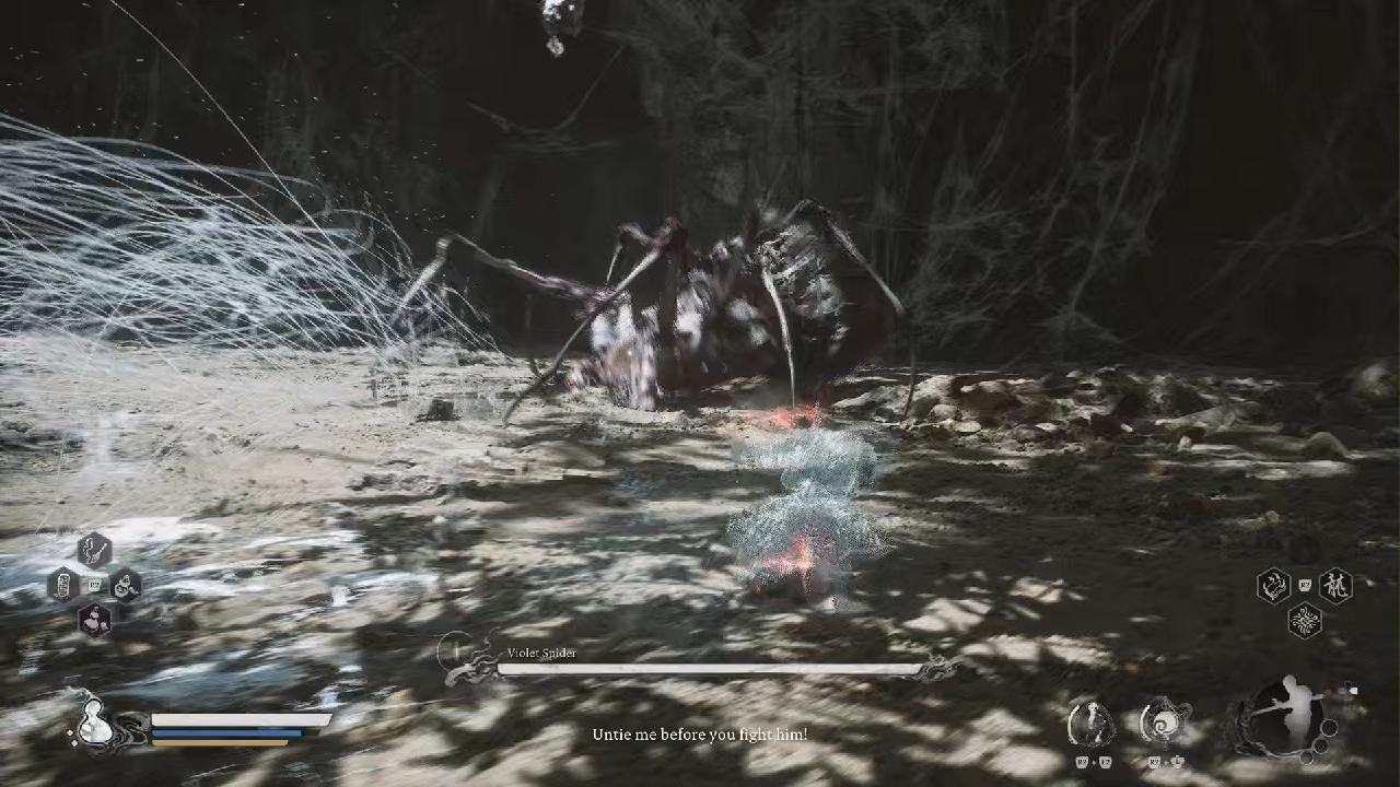 Very smooth spider movement (Violet spider boss fight)- Black Myth ...