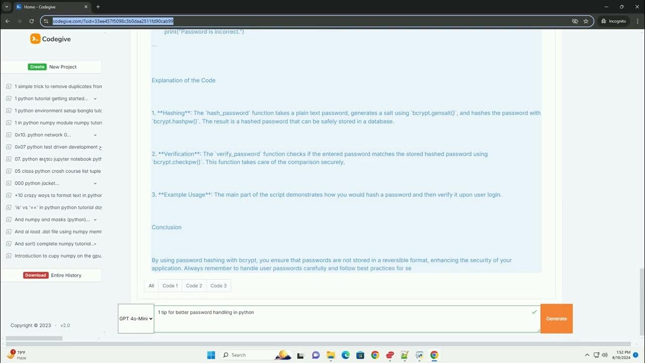 1 tip for better password handling in python - YouTube