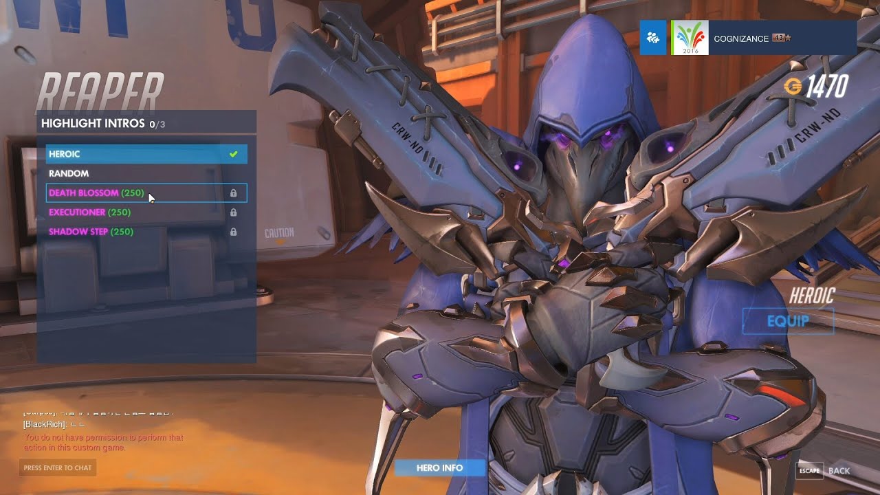 Reaper - Nevermore - Overwatch Legendary Skin Spotlight (all intros ...