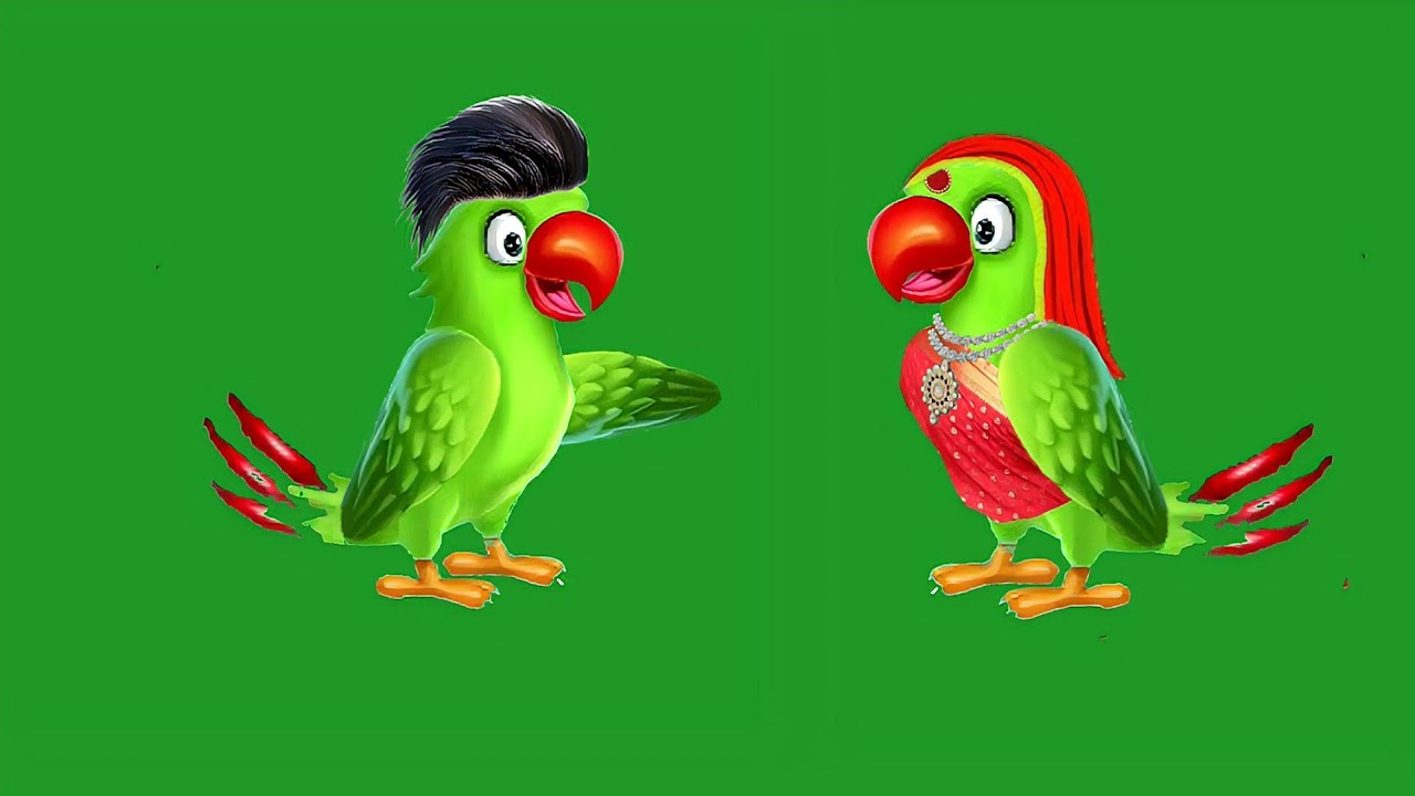 parrot bird cartoon green screen/parrot chidiya cartoon/cartoon green ...