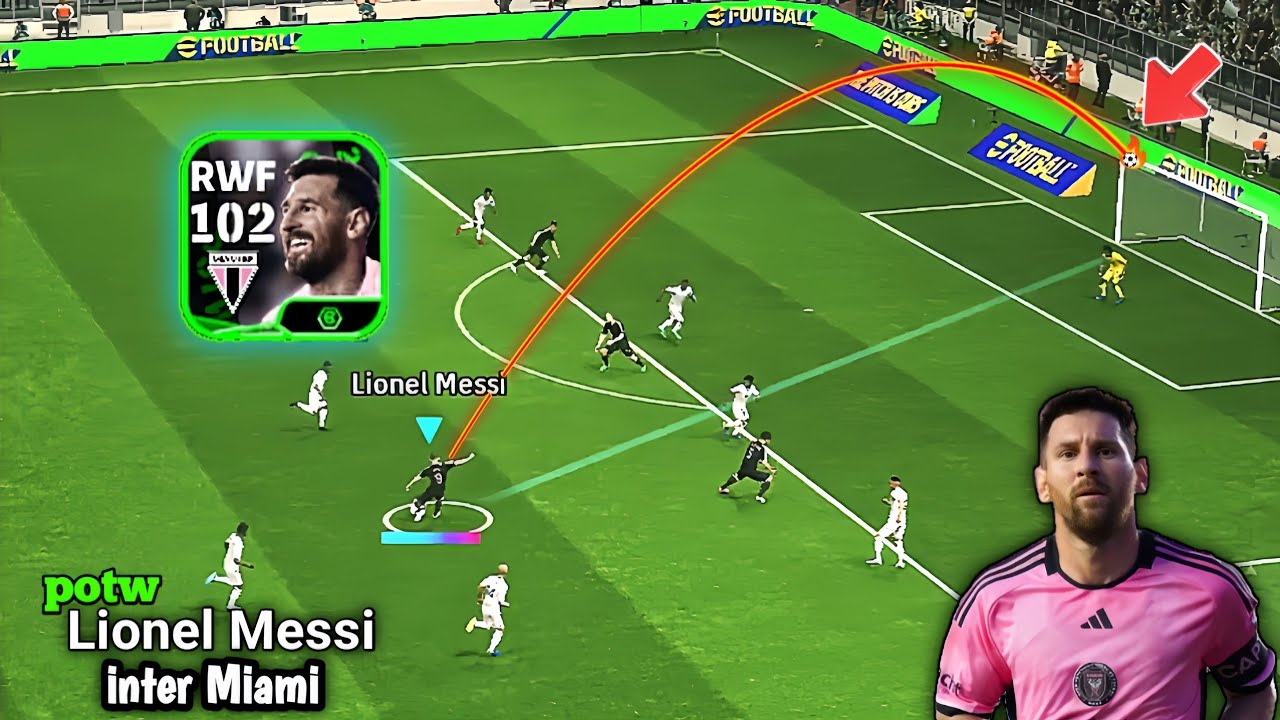 102 Rated potw Lionel Messi Inter Miami Review | efootball 2025 mobile ...