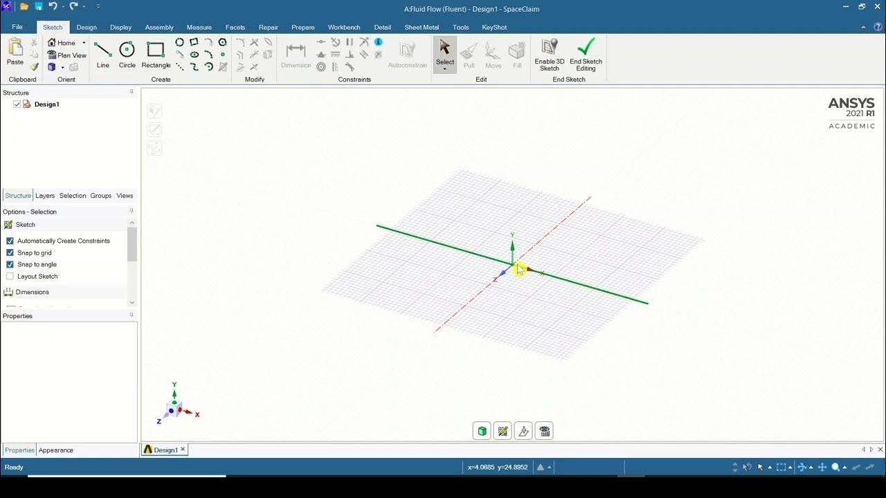 Creating Pipe Geometry in SpaceClaim | ANSYS Fluent CFD Simulation Tutorial - 1 - YouTube