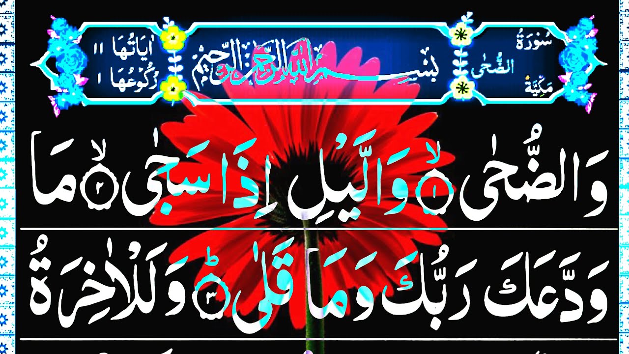Learn Surah Ad Duha Full recitation with arabic text Hd beutiful quran ...