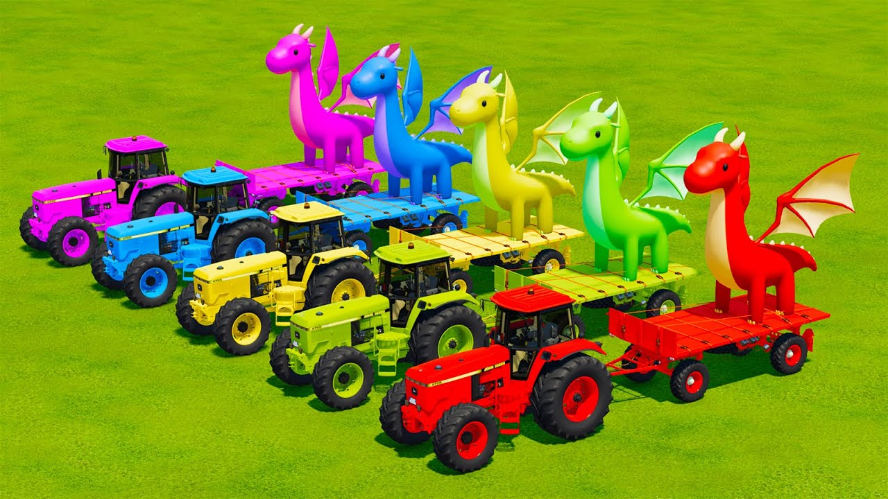 LOAD AND TRANSPORT GIANT DRAGONS WITH JOHN DERRE TRACTORS - Farming ...