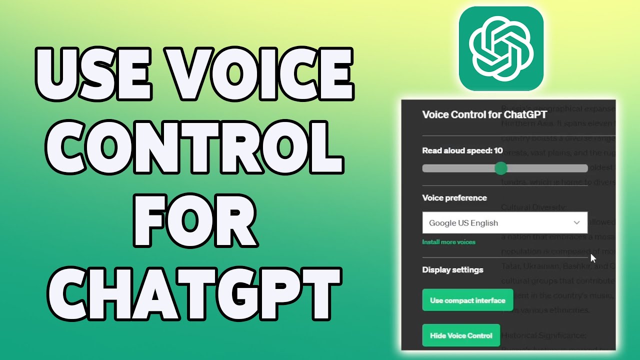 How To Use Voice Control For ChatGPT 2023 | Speak & Communicate With ...