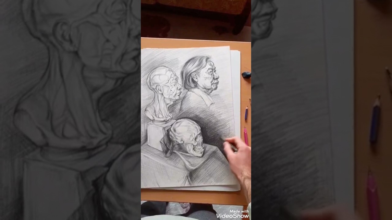 Karakalem resim / Art / Portre / Synchronize with music while drawing ...