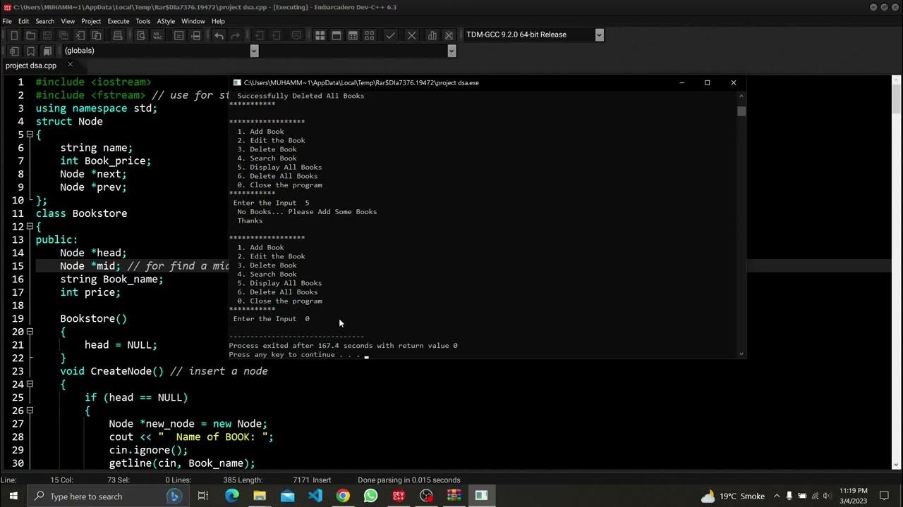 Dsa Project C Bookstore Management System Youtube