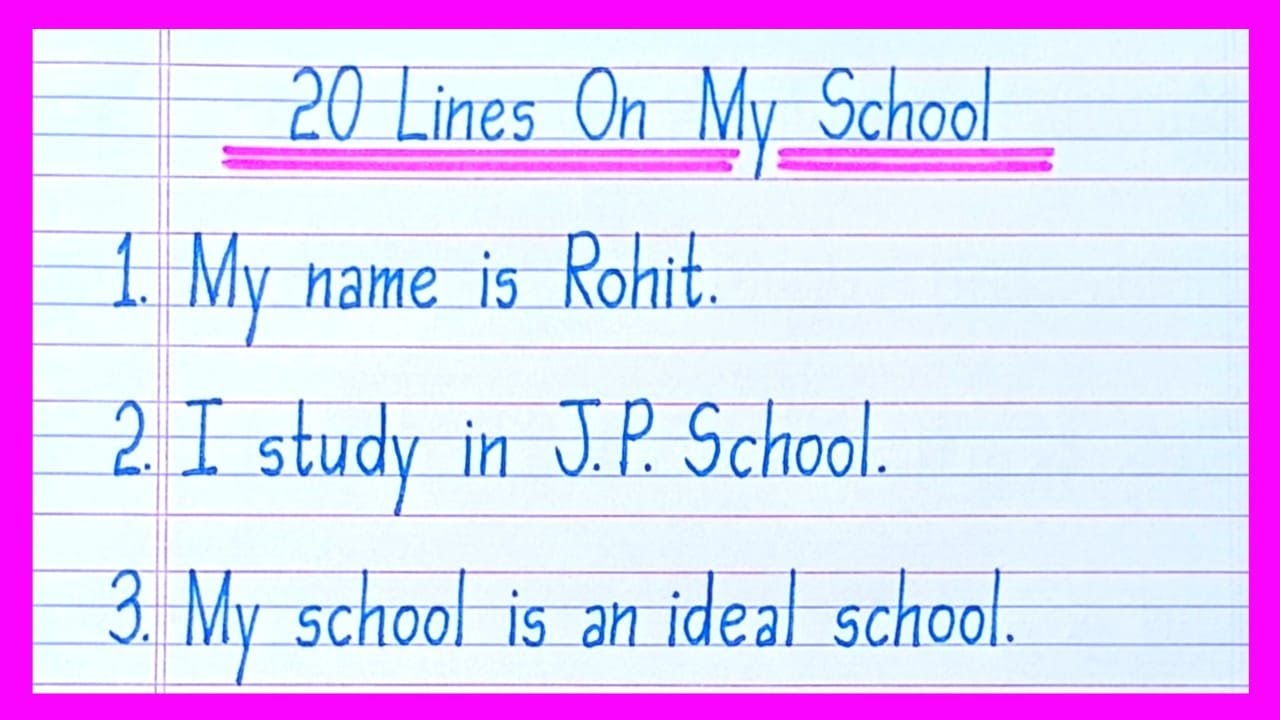 20 lines on My School in english/Essay on My School in english/My ...