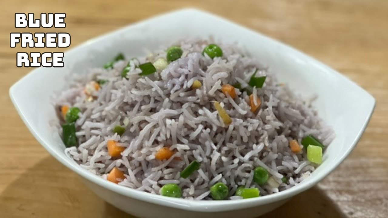 Blue Fried Rice Without Butterfly Pea Flower | Commonly served in ...