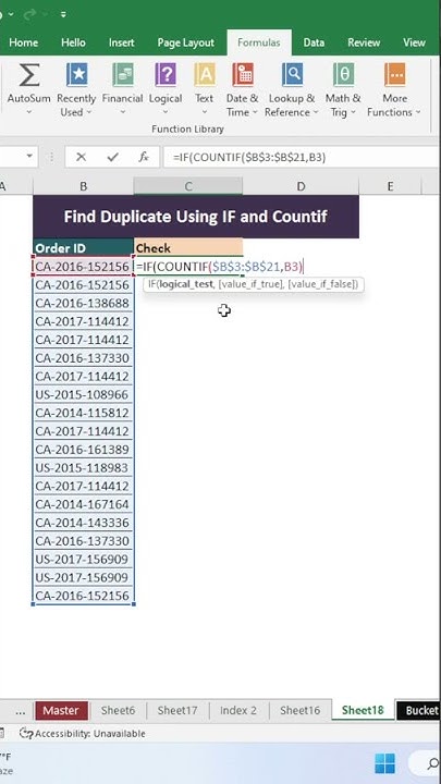 Advance Formula | Find duplicate values using IF formula | Advance Excel tricks #shorts # ...