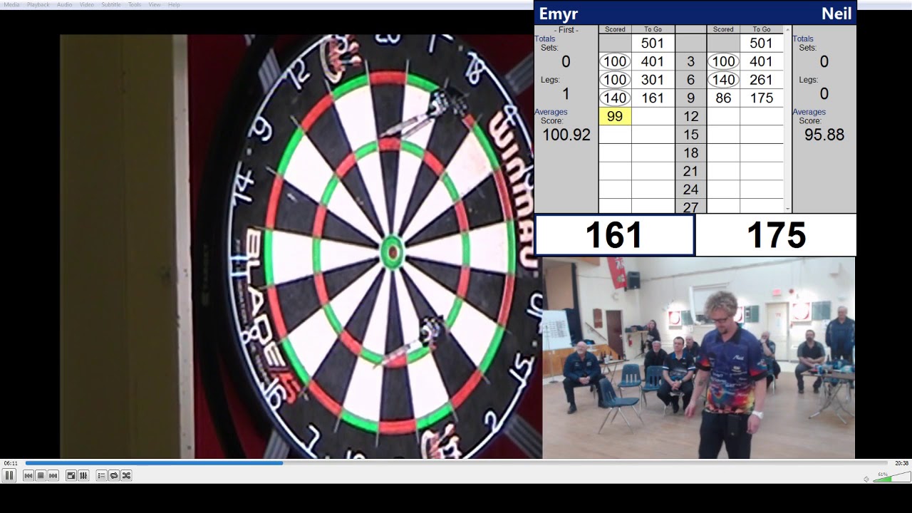 Emyr vs Neil 501 fixed scoring - YouTube