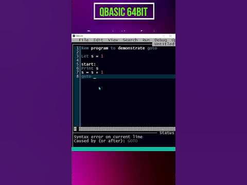 QBASIC 64bit | goto | Unconditional Jump Statement - YouTube