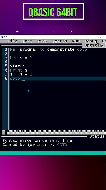 QBASIC 64bit | goto | Unconditional Jump Statement - YouTube