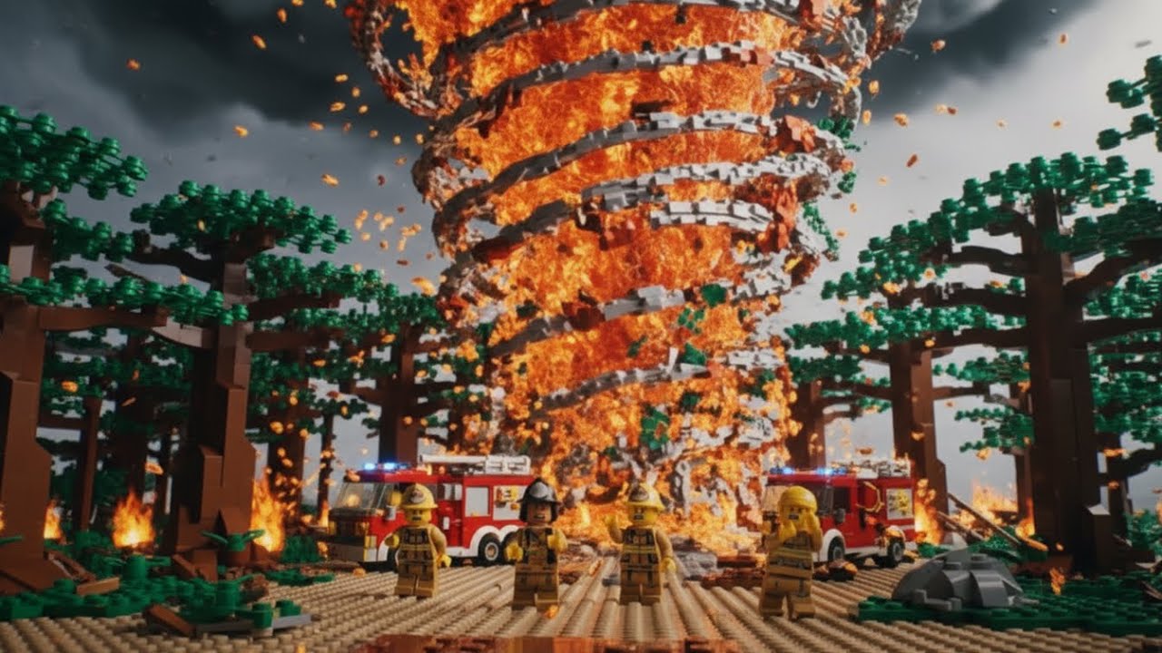 LEGO Forest ERUPTS — Trapped Inside a Fire Cyclone #forestfire # ...
