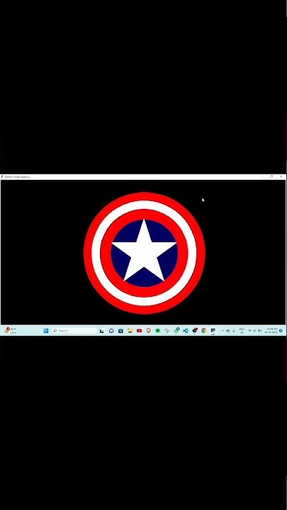 captain America logo draw in python turtle| python turtle graphics| #captainamerica #shorts # ...