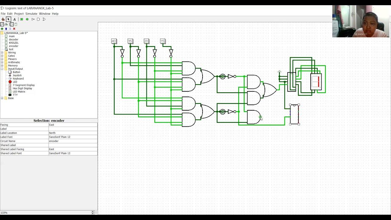 ECEA104L-E01 Lab5 ( Encoder and Decoder using Logisim ) - YouTube