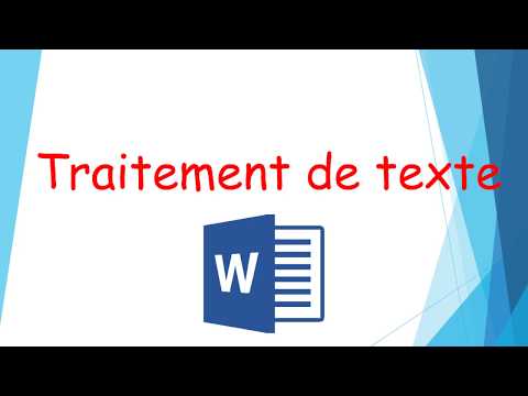 Informatique 1ASC Unité 2 Traitement de texte (Partie 1) - Trace écrite