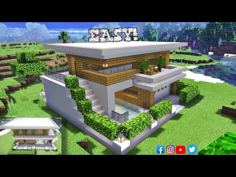 Minecraft: How to Build An Easy Medium Modern House | Tutorial 23 - YouTube