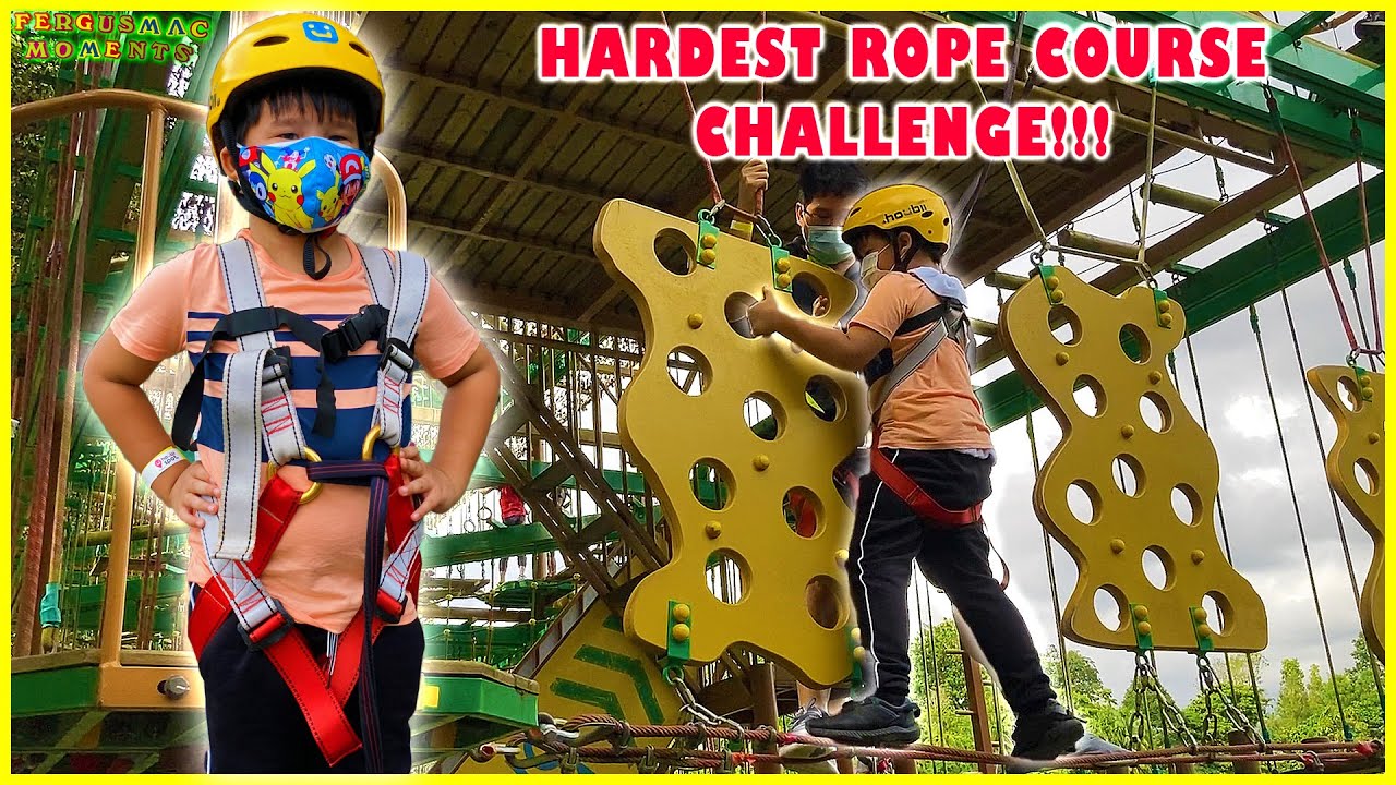 Childrens Hardest and Toughest Challenge Houbii Rope Course - High ...
