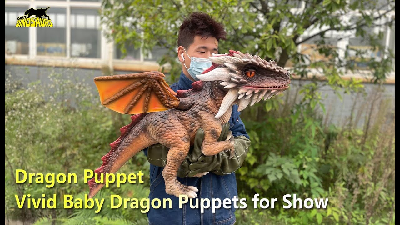 Vivid Baby Dragon Puppet for Show | Dragon Puppet - YouTube
