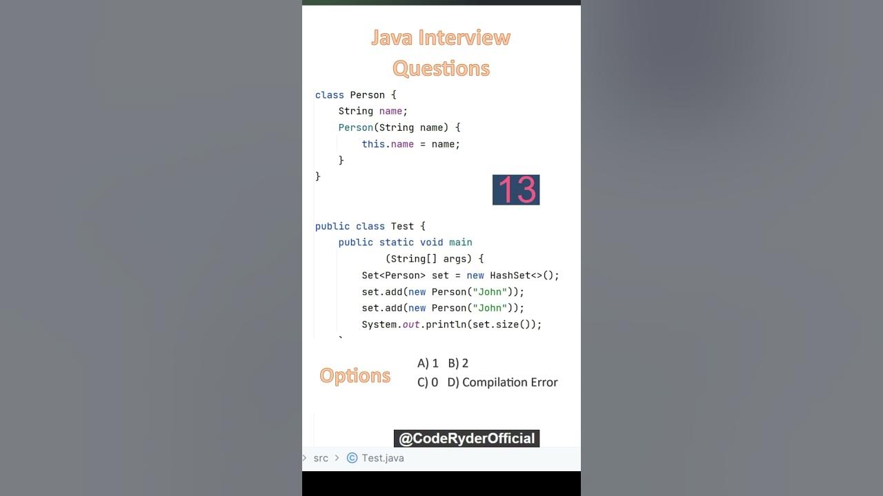 Java Interview Questions - 10 (HashSet) - YouTube