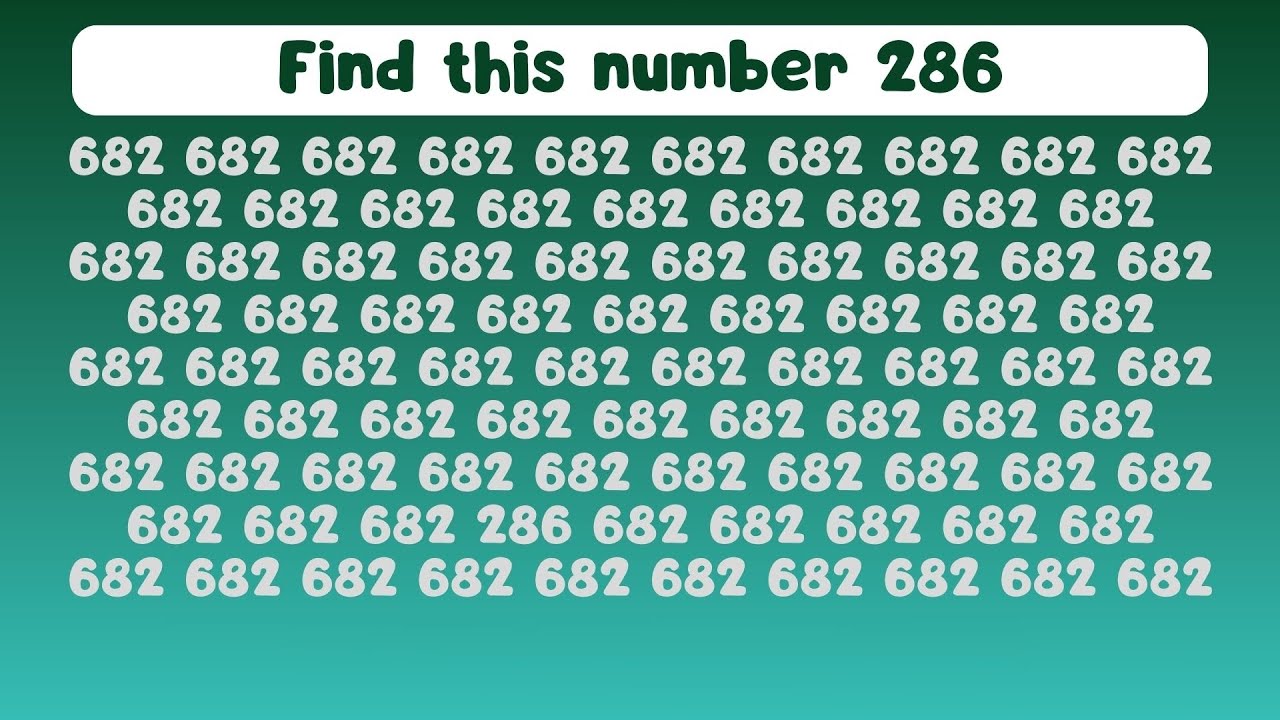 Discover The Row And Column Of Hidden Number 286 Now - YouTube