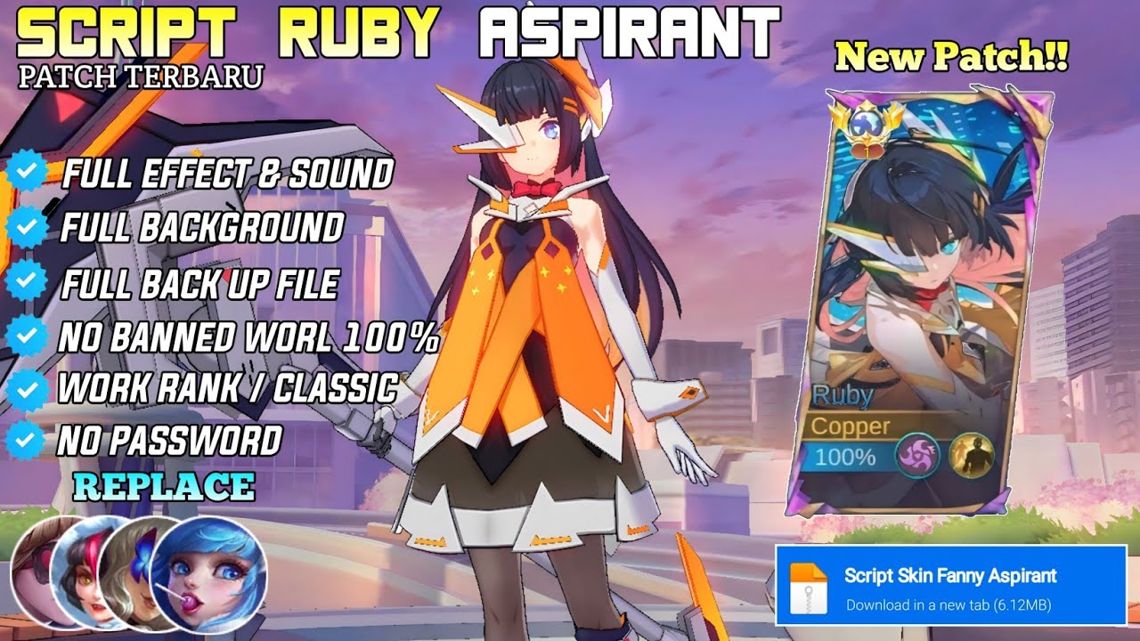 NEW Script Skin Ruby Aspirant No Password | Effect & Voice - New Patch ...