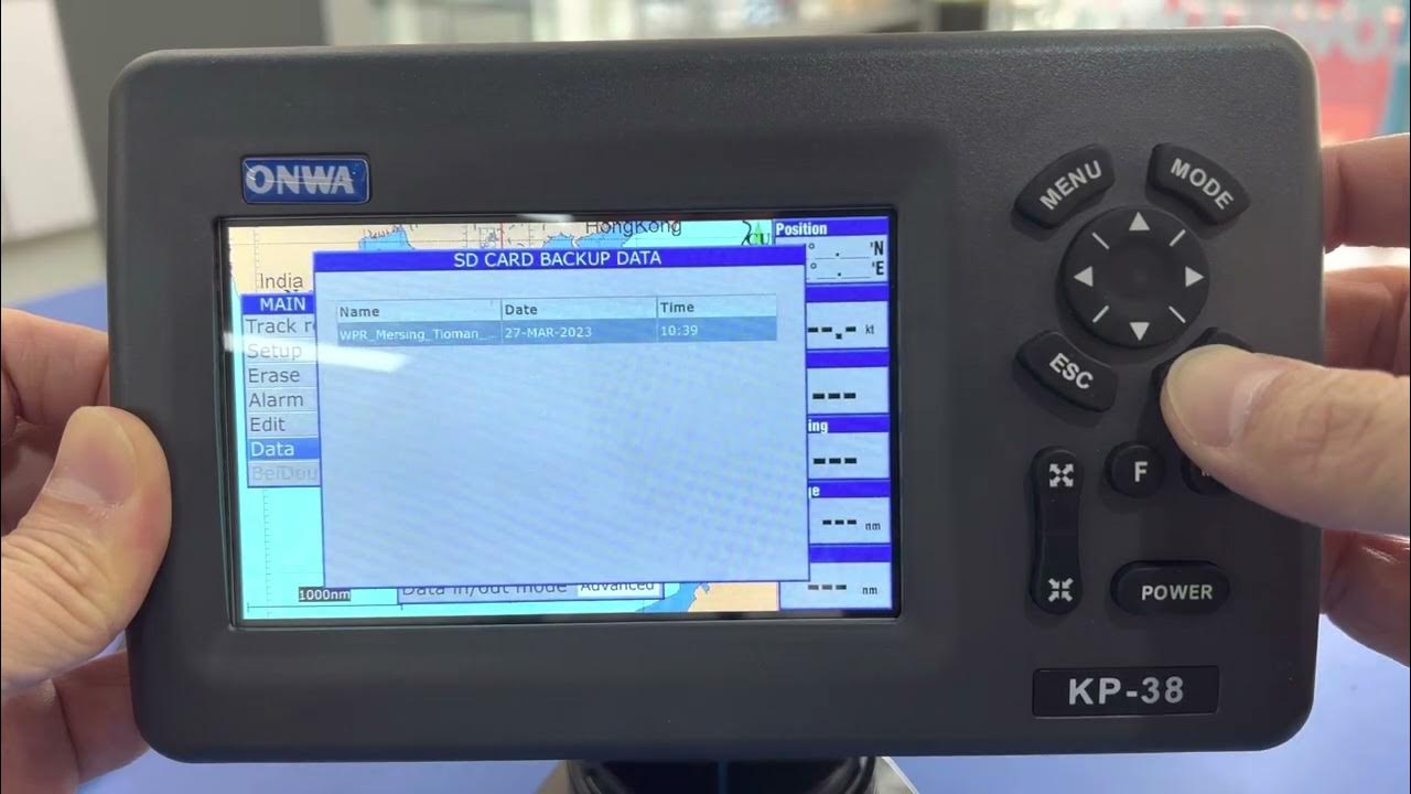 Import waypoint of fishing spots from memory card to Onwa KP-38 - YouTube