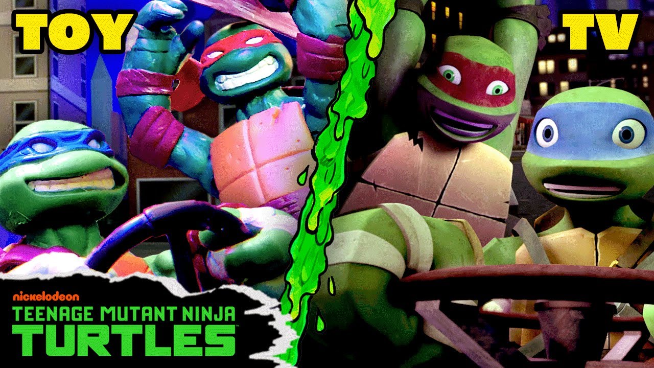 TMNT Toys | Ninja Turtles Ride the SHELLRAISER Through the City! 💨 | Teenage Mutant Ninja ...