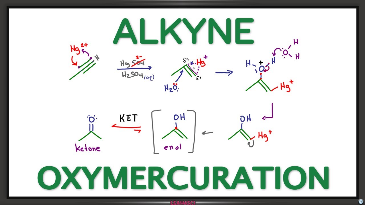 Alkyne Oxymercuration Demercuration Reaction and Mechanism - YouTube