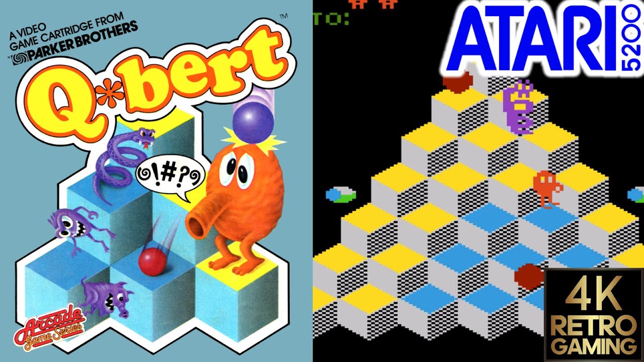 Q*bert Atari 5200 4k Gameplay - YouTube