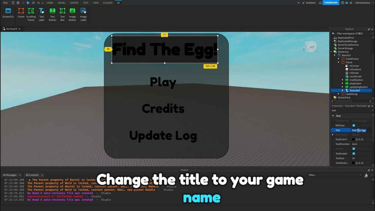 How to make a Main Menu GUI in Roblox Studio - YouTube
