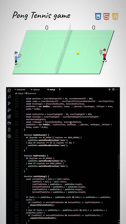 Pong Tennis Game Made Using Js Css And Html🧑‍💻 Coding Programming Csstricks Js Htmlcssjs