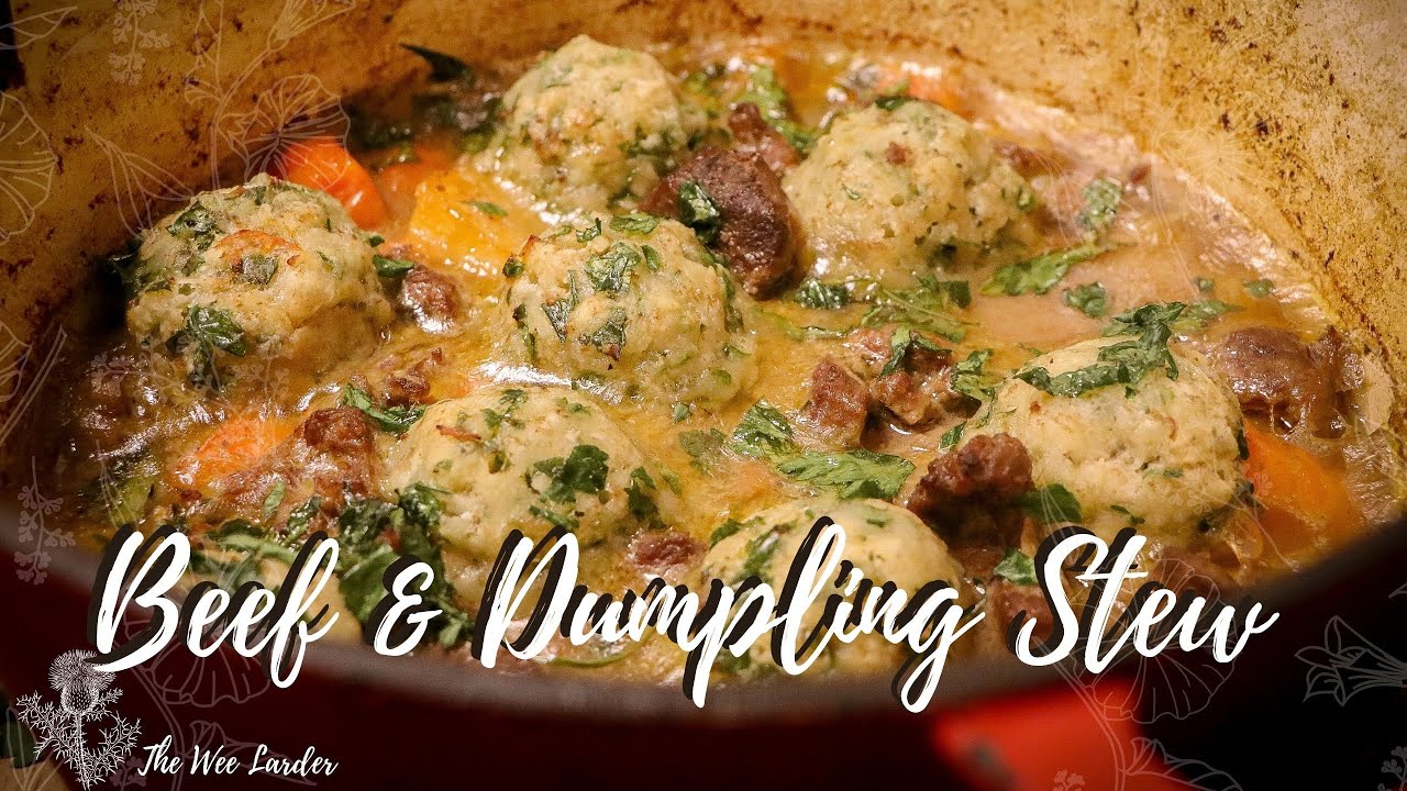 Easy Slow Cooked Scottish Beef and Dumplings Stew Traditional Family ...